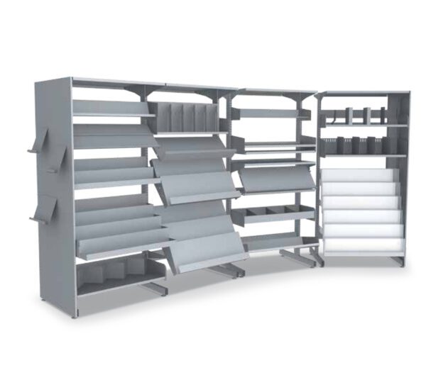 Wall mounted Steel Shelving - CEMAC INTERIORS